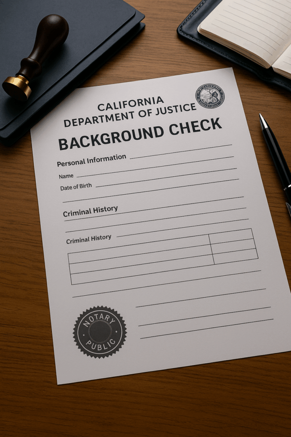California Department of Justice Background Check - Orange County Apostille